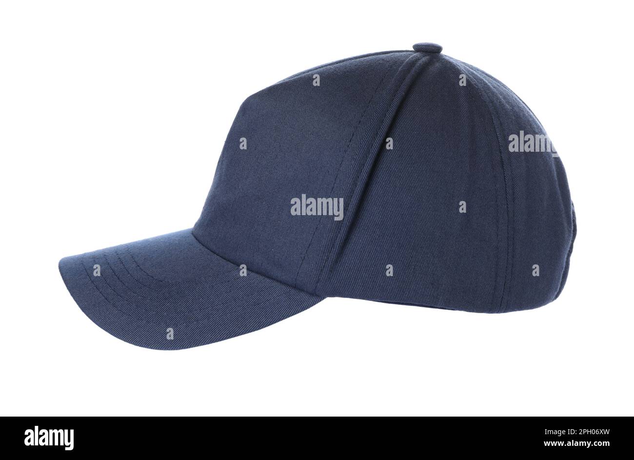 Stylish blue baseball cap isolated on white Stock Photo - Alamy