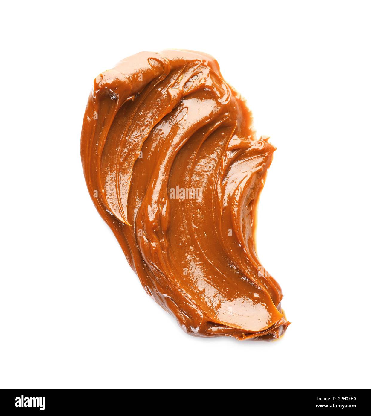 Tasty boiled condensed milk on white background, top view Stock Photo ...