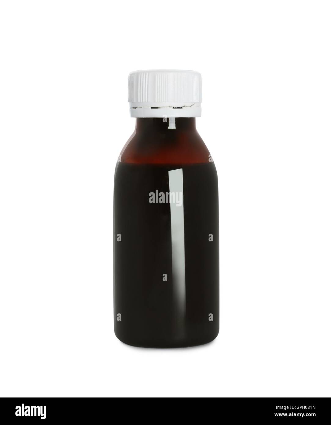 Bottle of cough syrup isolated on white Stock Photo - Alamy