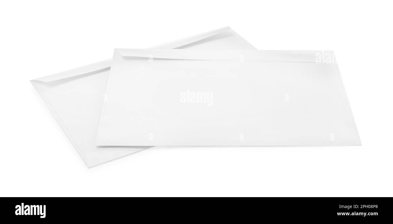 Two simple paper envelopes on white background Stock Photo - Alamy