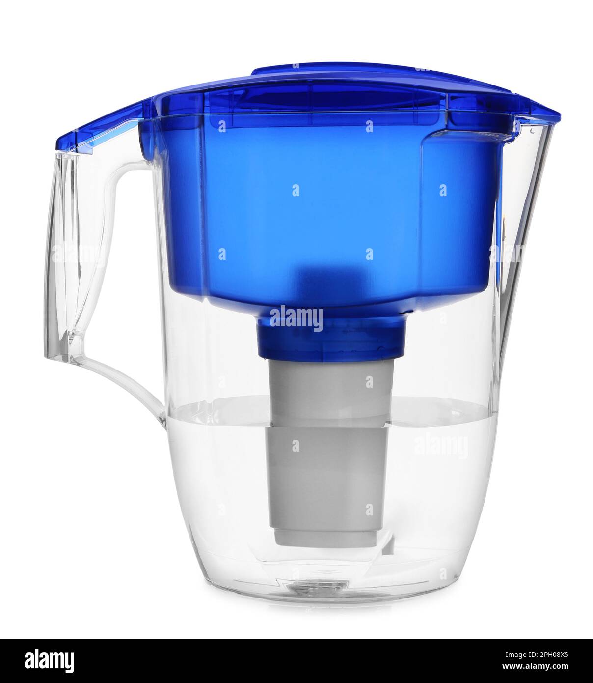 Filter jug with purified water isolated on white Stock Photo - Alamy