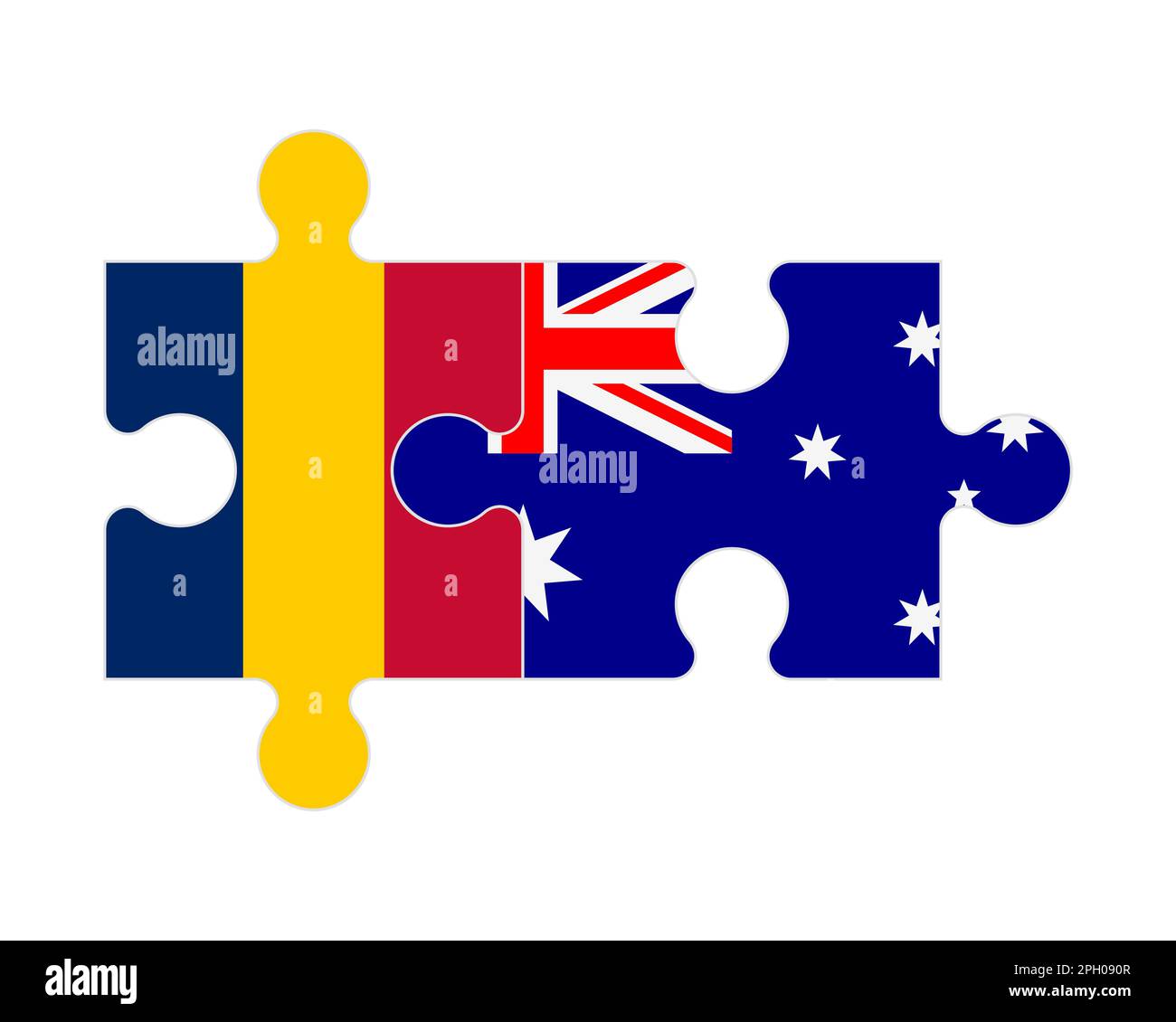 Connected puzzle of flags of Chad and Australia, vector Stock Vector ...