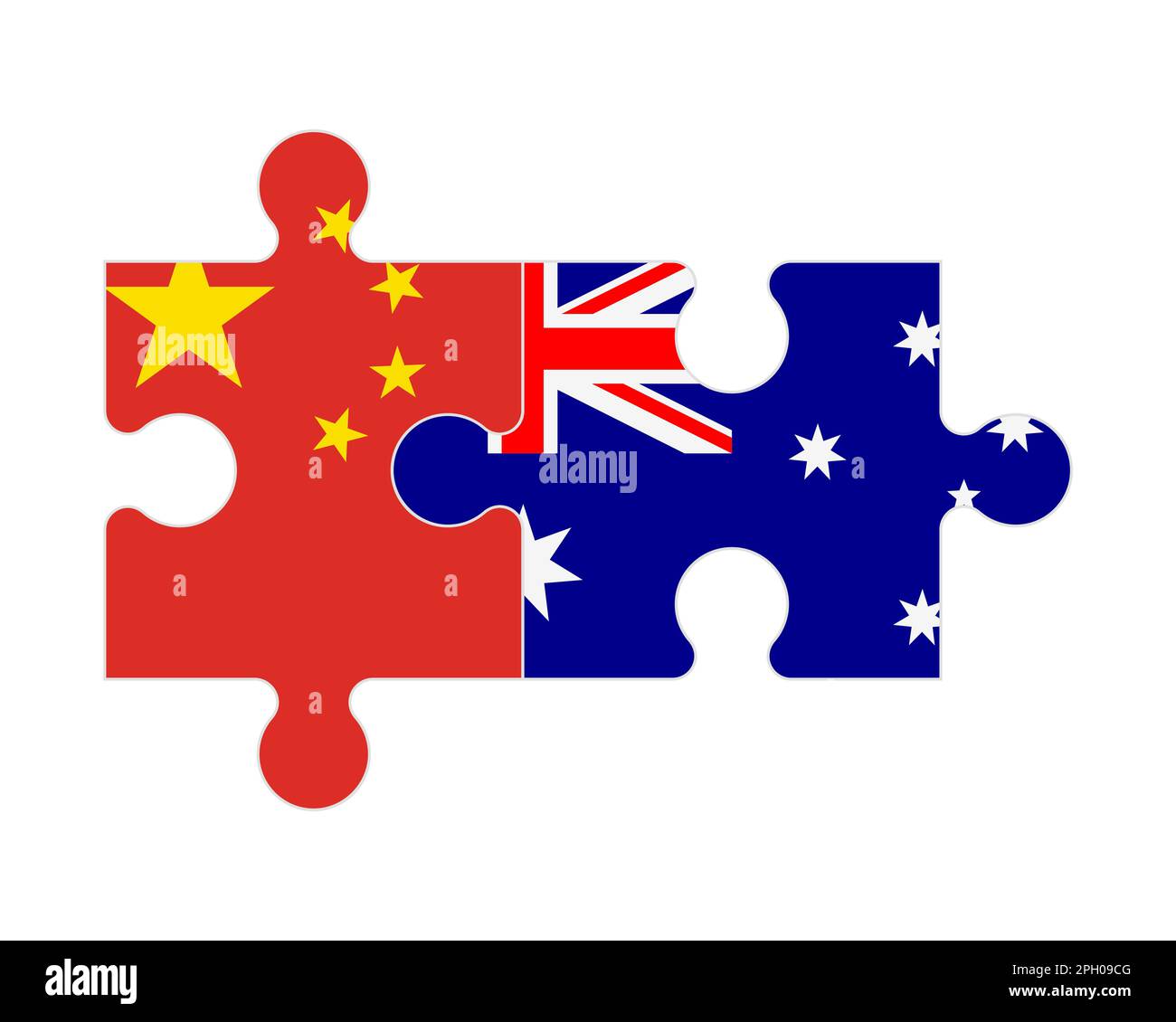 Connected puzzle of flags of China and Australia, vector Stock Vector ...