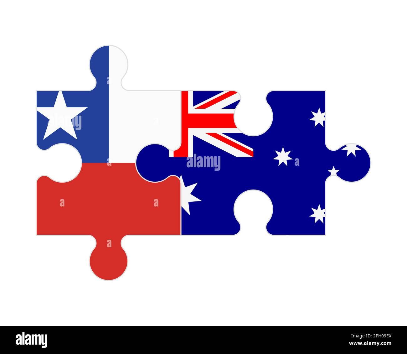 Connected puzzle of flags of Chile and Australia, vector Stock Vector ...