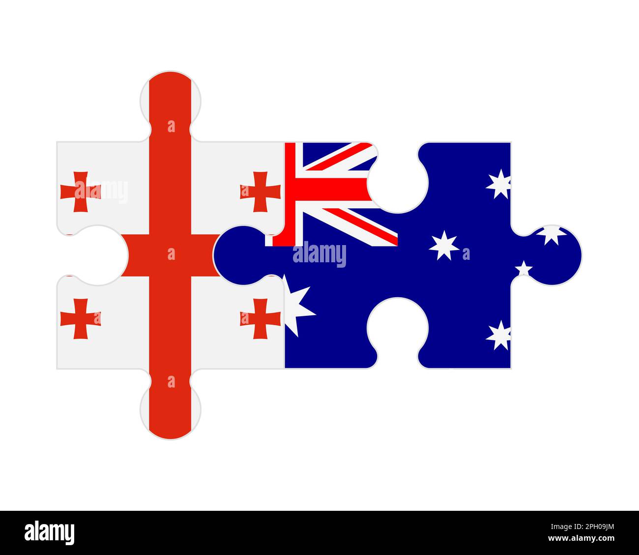 Connected puzzle of flags of Georgia and Australia, vector Stock Vector ...