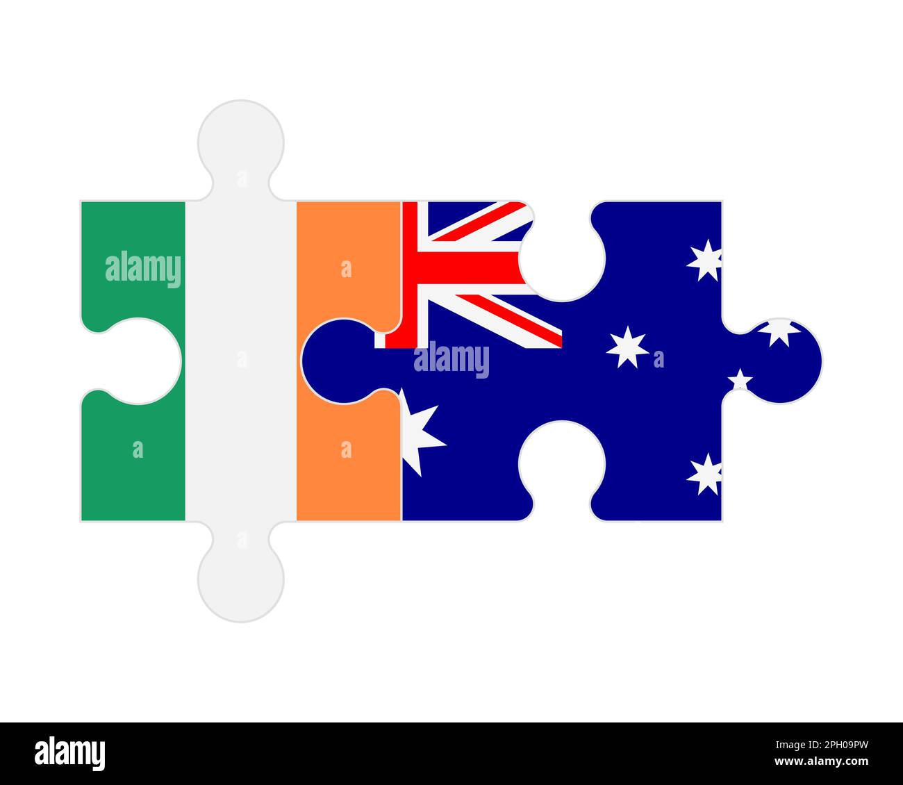Connected puzzle of flags of Ireland and Australia, vector Stock Vector ...