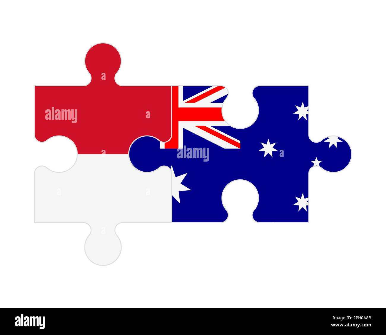 Connected puzzle of flags of Monaco and Australia, vector Stock Vector ...
