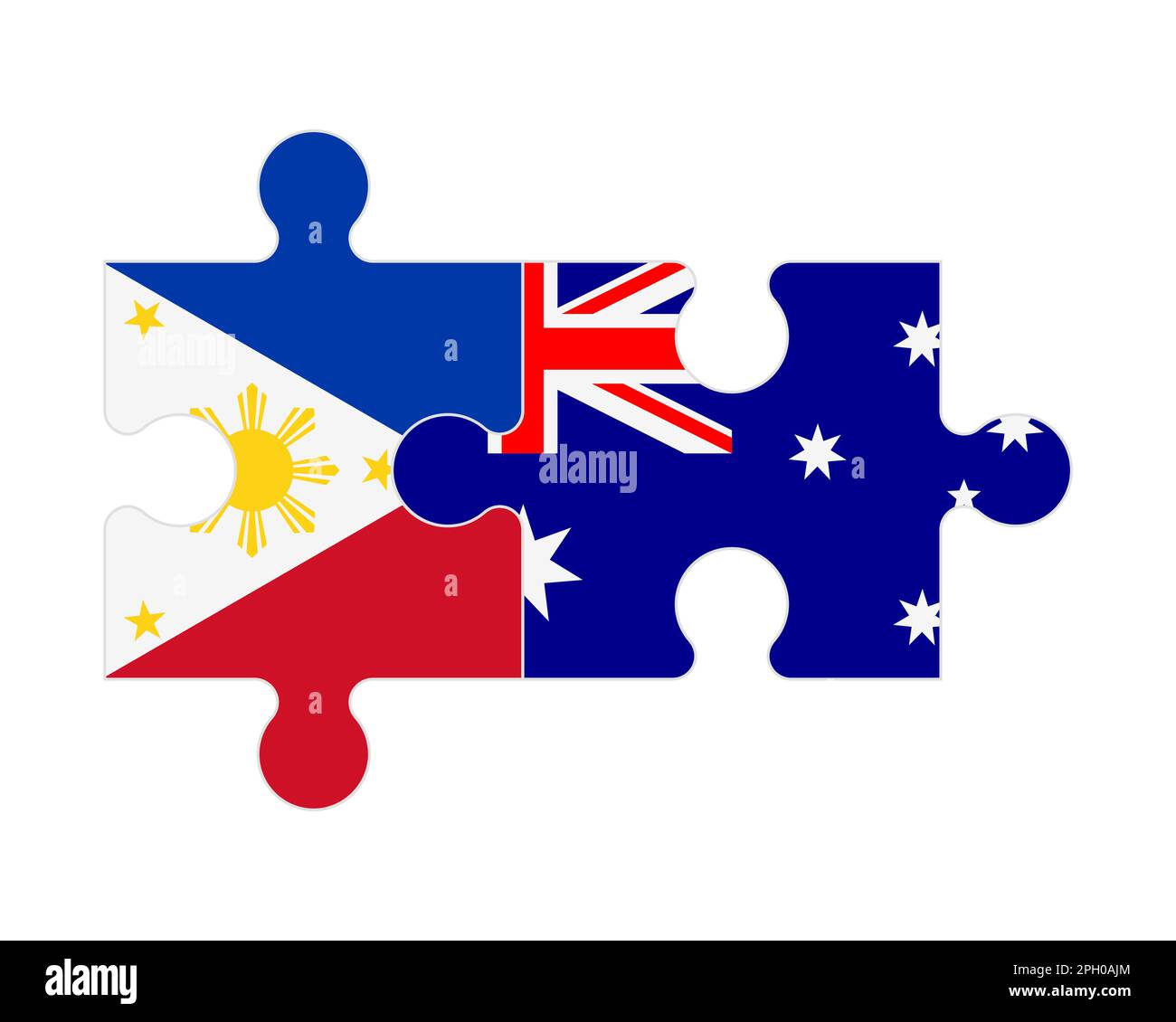 Connected puzzle of flags of Philippines and Australia, vector Stock ...