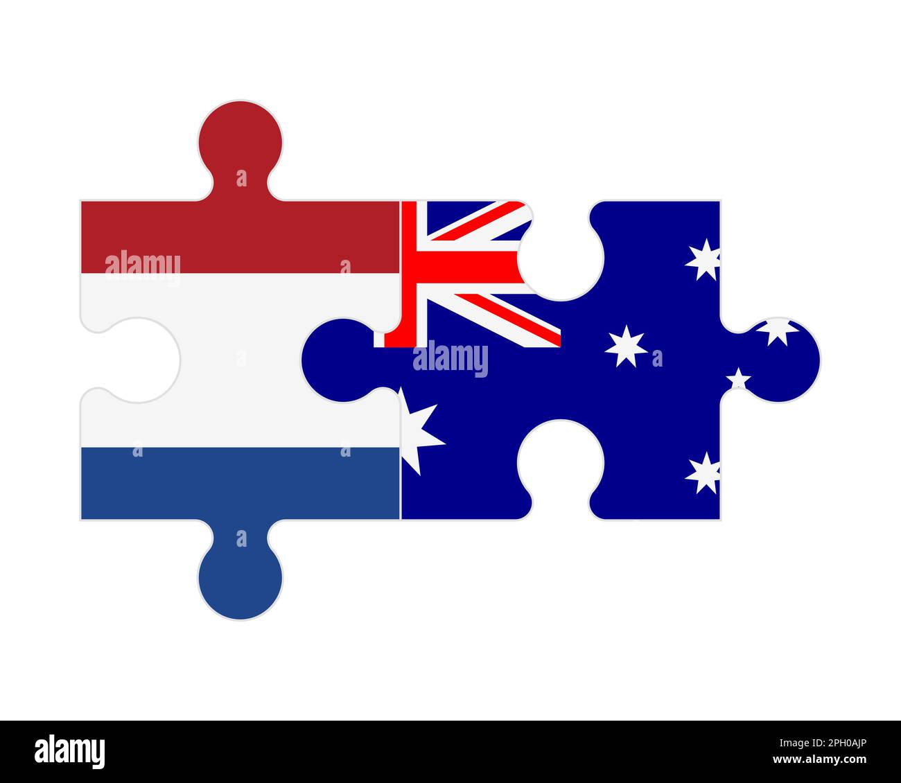 Connected puzzle of flags of Netherlands and Australia, vector Stock ...