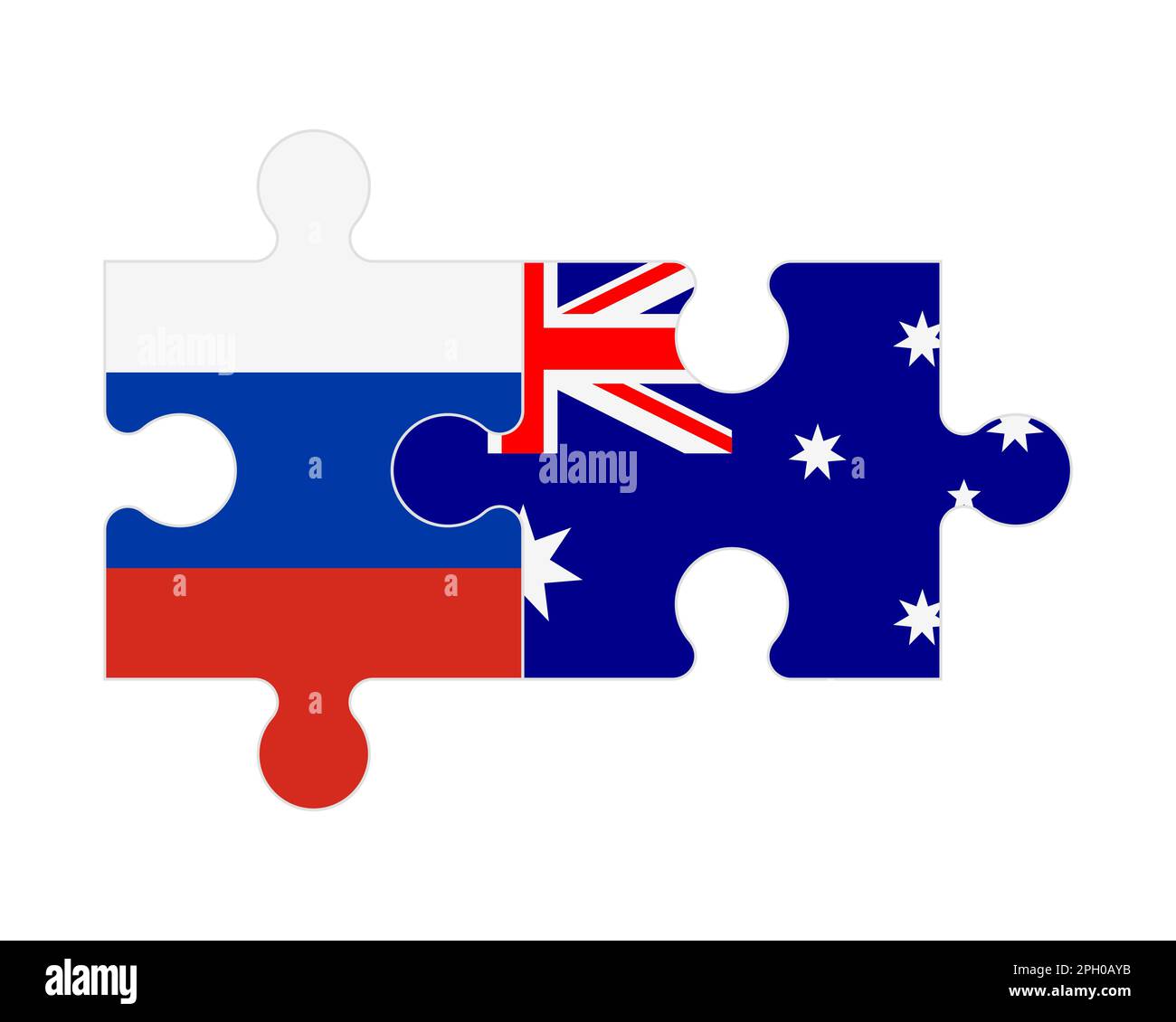 Connected puzzle of flags of Russia and Australia, vector Stock Vector ...