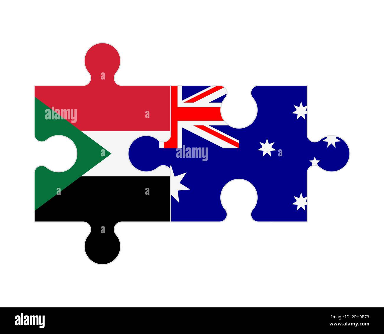 Connected puzzle of flags of Sudan and Australia, vector Stock Vector ...