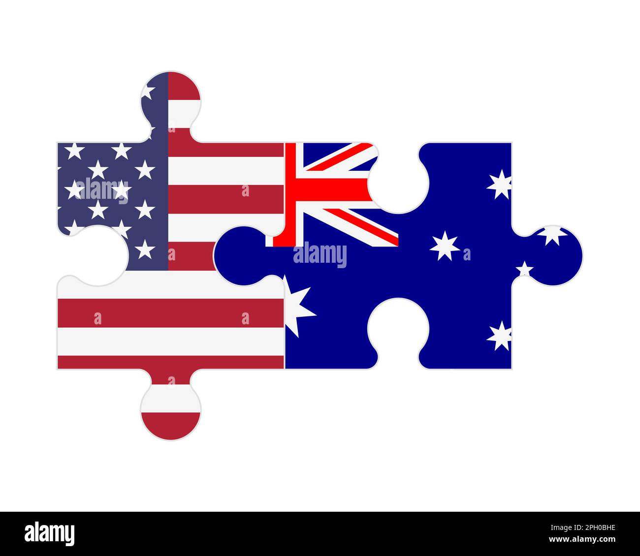 Connected puzzle of flags of US and Australia, vector Stock Vector ...