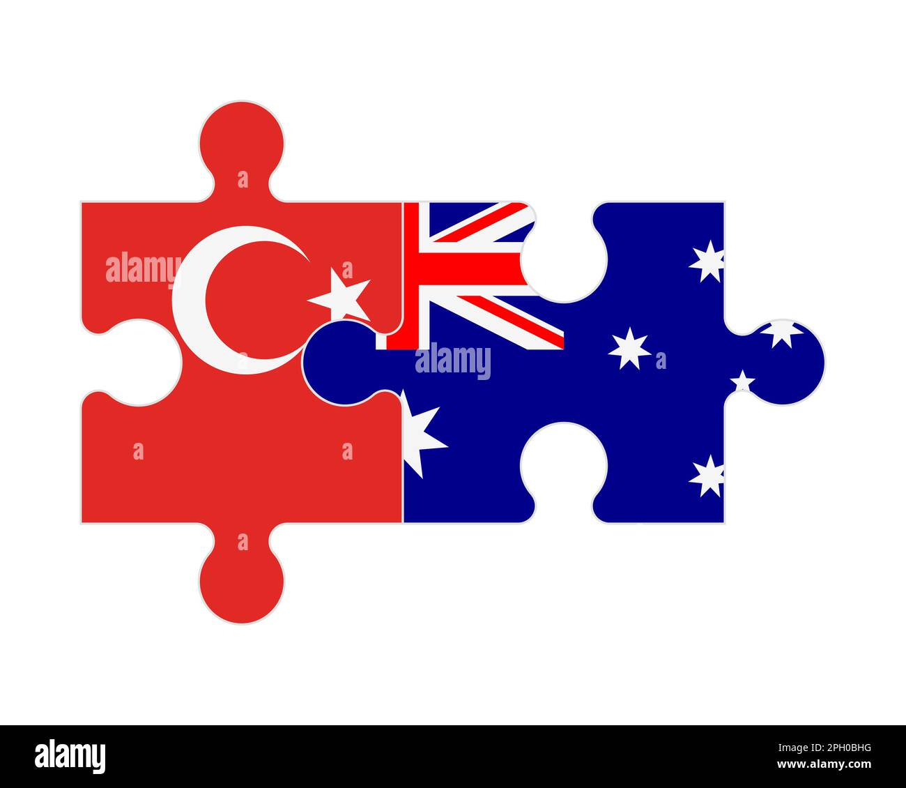 Connected puzzle of flags of Turkey and Australia, vector Stock Vector ...