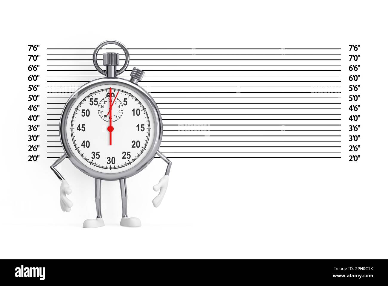 Modern Stopwatch Cartoon Person Character Mascot in front of Police ...
