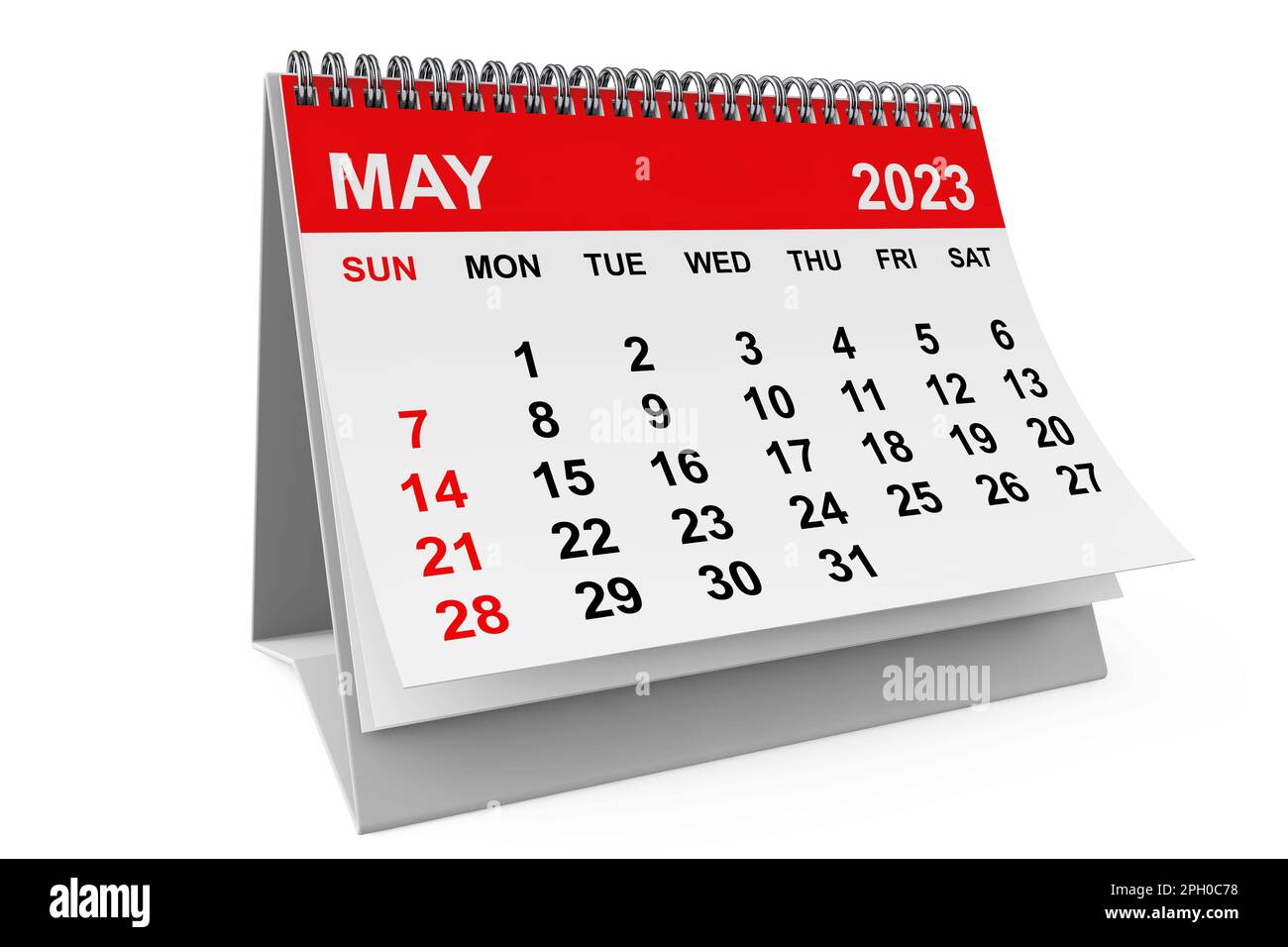 2023 Year May Calendar on a white background. 3d rendering Stock Photo ...