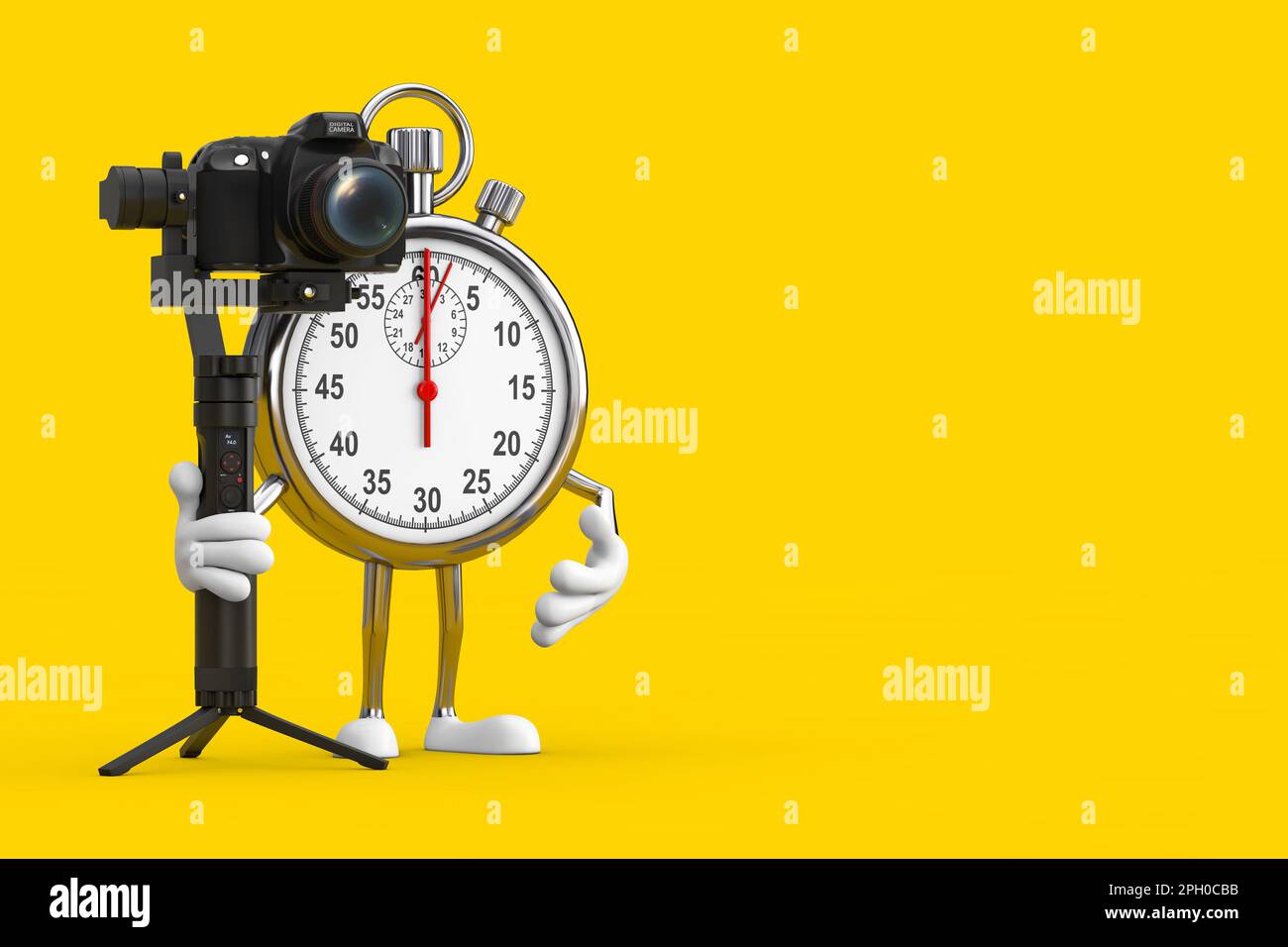 Modern Stopwatch Cartoon Person Character Mascot with DSLR or Video ...