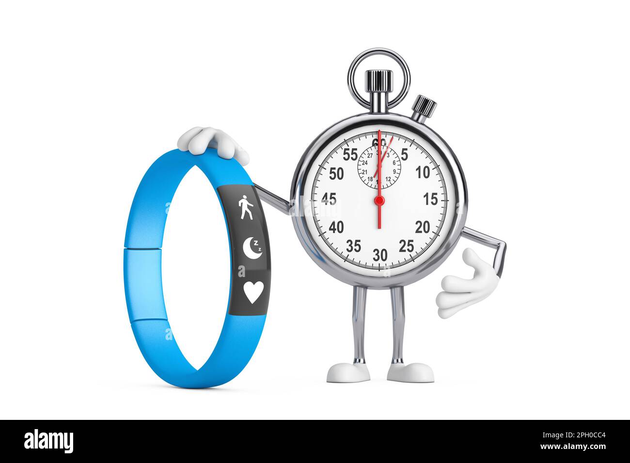 Modern Stopwatch Cartoon Person Character Mascot with Blue Fitness ...