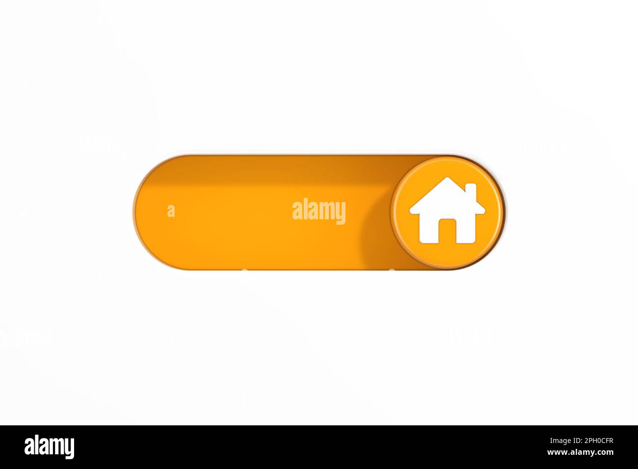 Yellow Toggle Switch Slider with Home House Icon on a white background ...