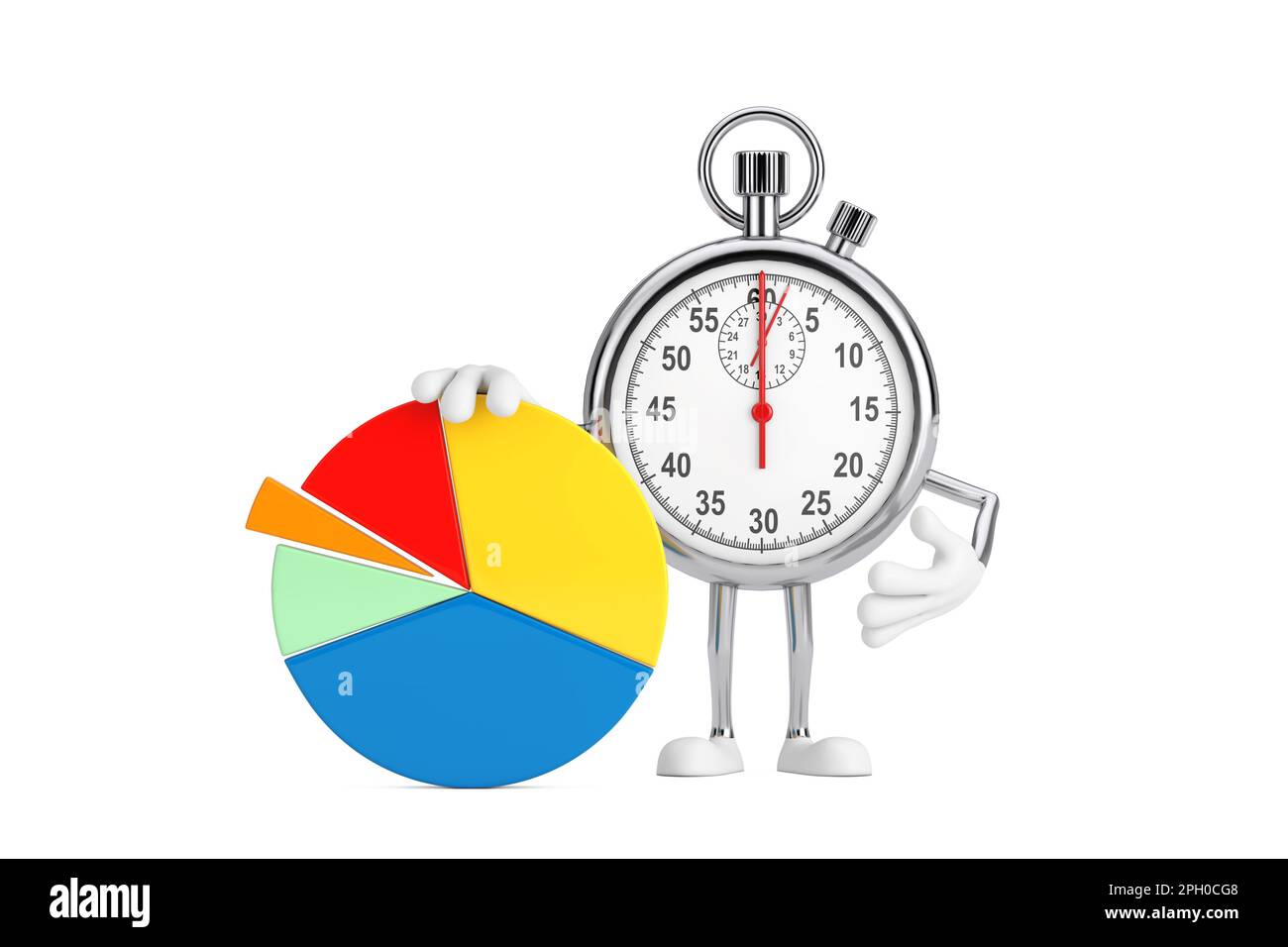 Modern Stopwatch Cartoon Person Character Mascot with Info Graphics ...