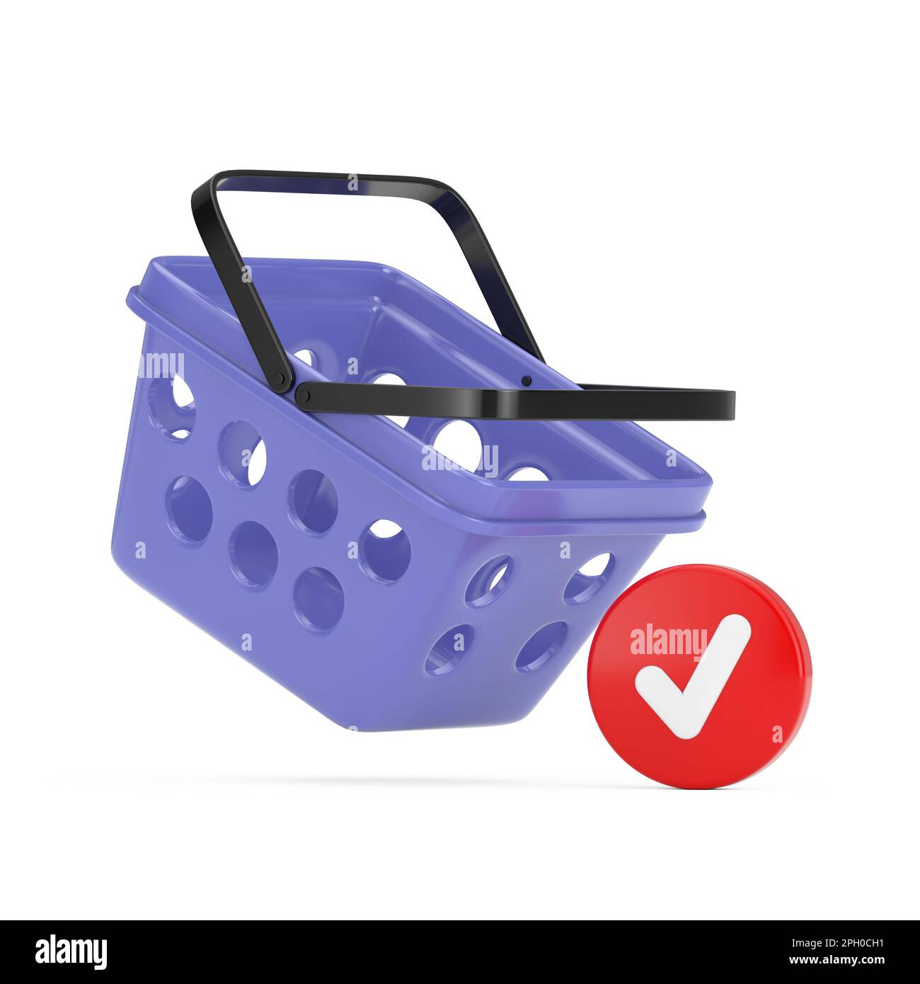 Blue Cartoon Minimal Style Grocery Shopping Basket with Ok, Done ...