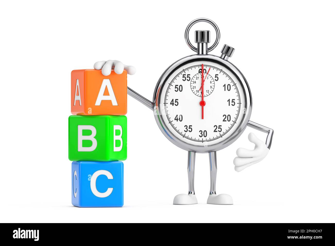Modern Stopwatch Cartoon Person Character Mascot with Alphabet ABC ...