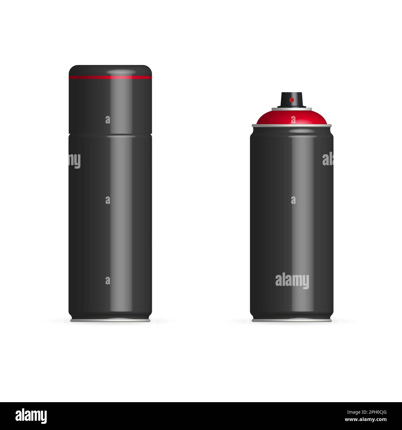Spray can with paint and cap isolated on white background. 3D vector ...