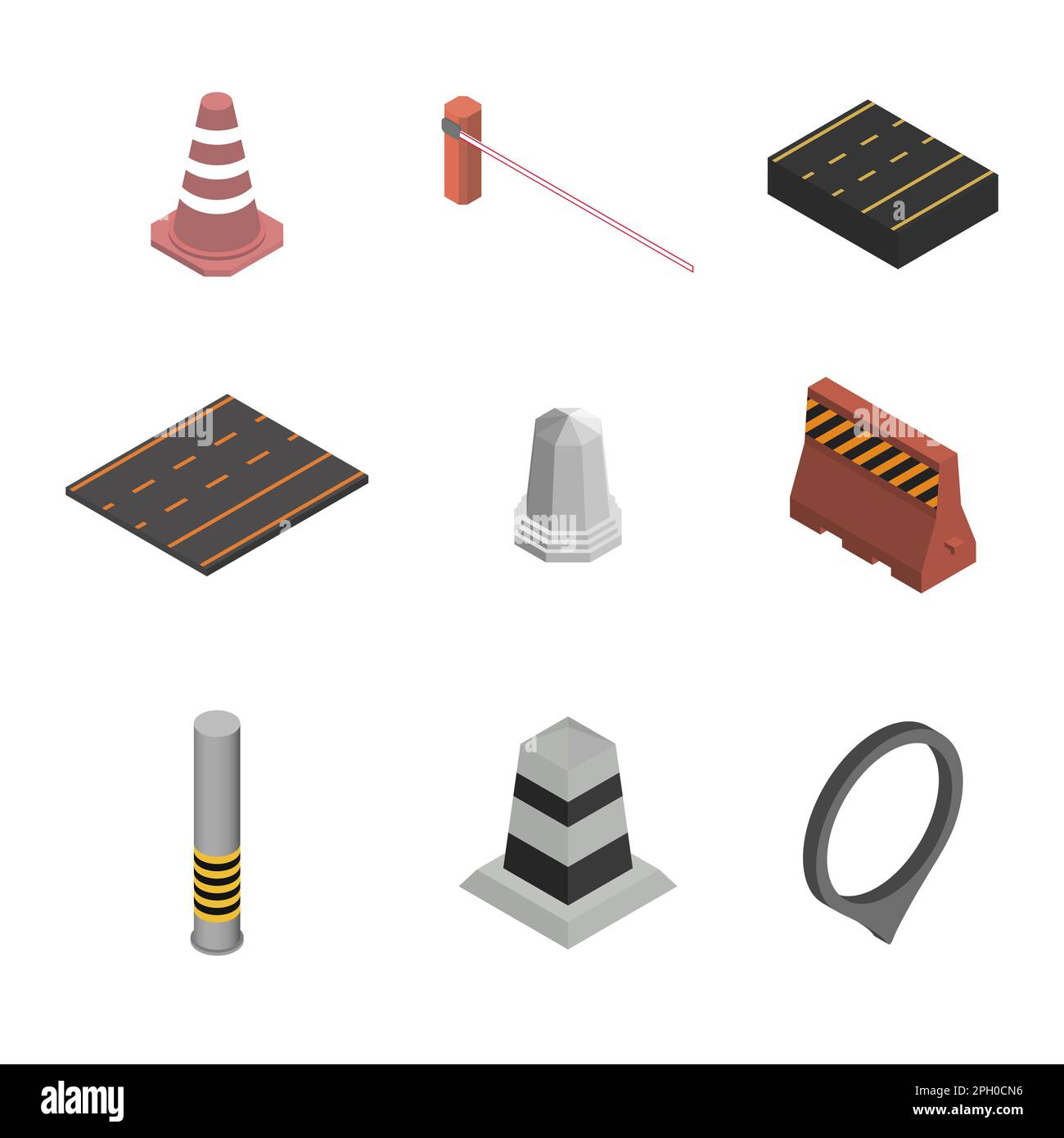 Set of different signs road repairs, isolated on white background ...