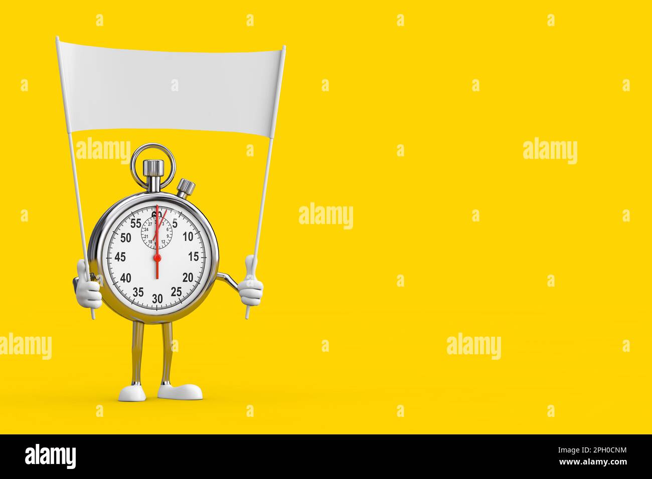 Modern Stopwatch Cartoon Person Character Mascot and Empty White Blank ...