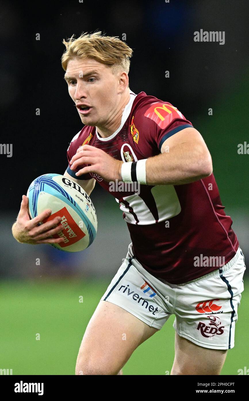 Tate McDermott of the Reds in action during the Super Rugby Pacific ...