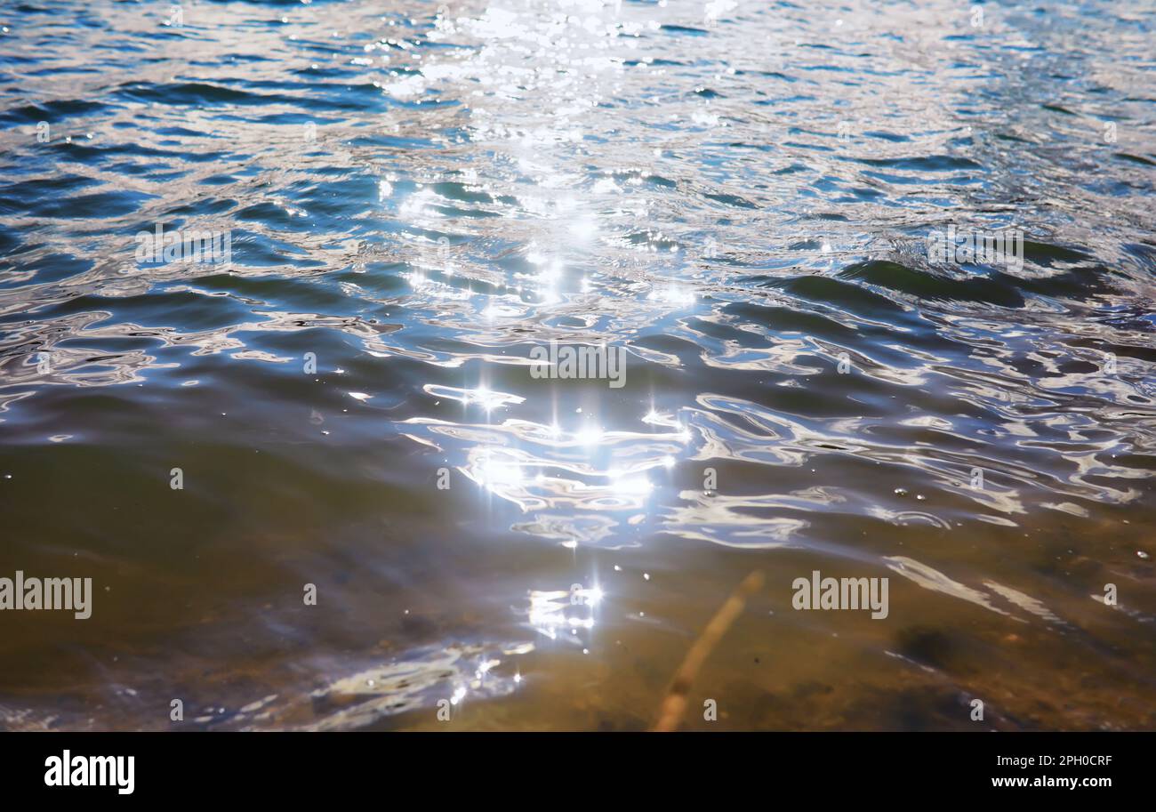 Water surface. The texture of the water. Waves on the lake windy ...