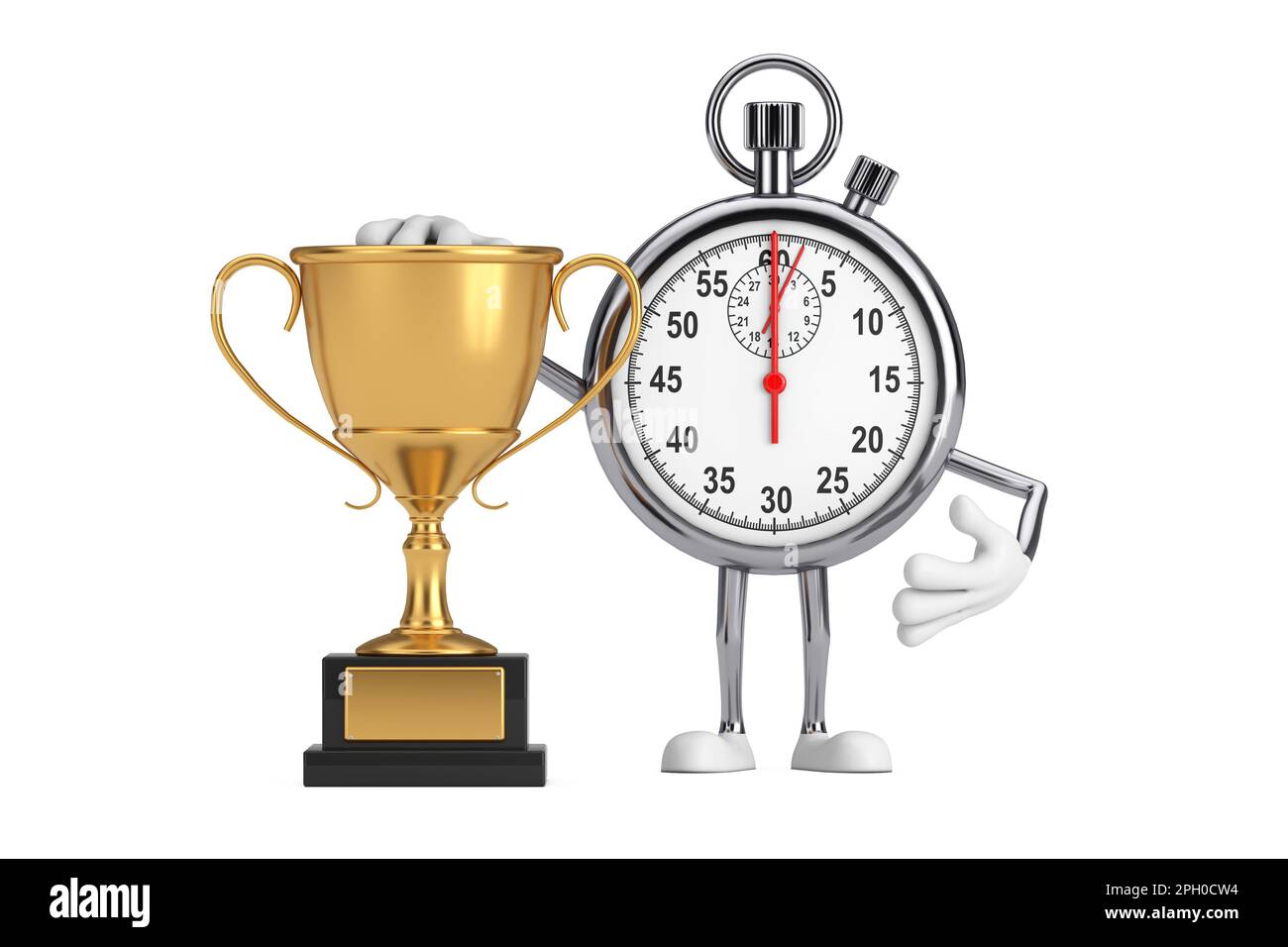 Modern Stopwatch Cartoon Person Character Mascot with Golden Award ...