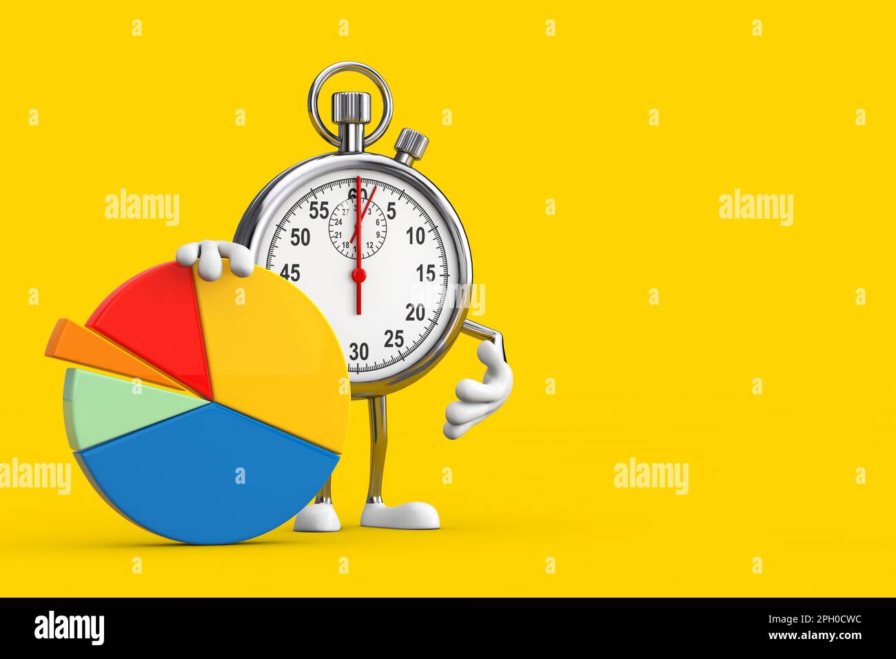 Modern Stopwatch Cartoon Person Character Mascot with Info Graphics ...