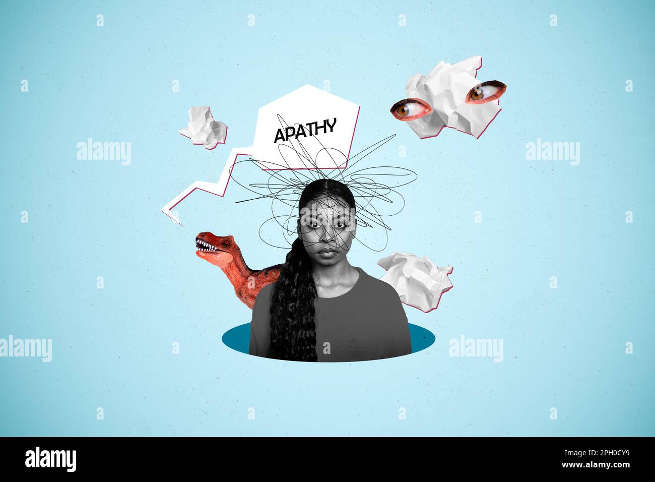 Young girl suffering from apathy feel depressed bad mood negative ...