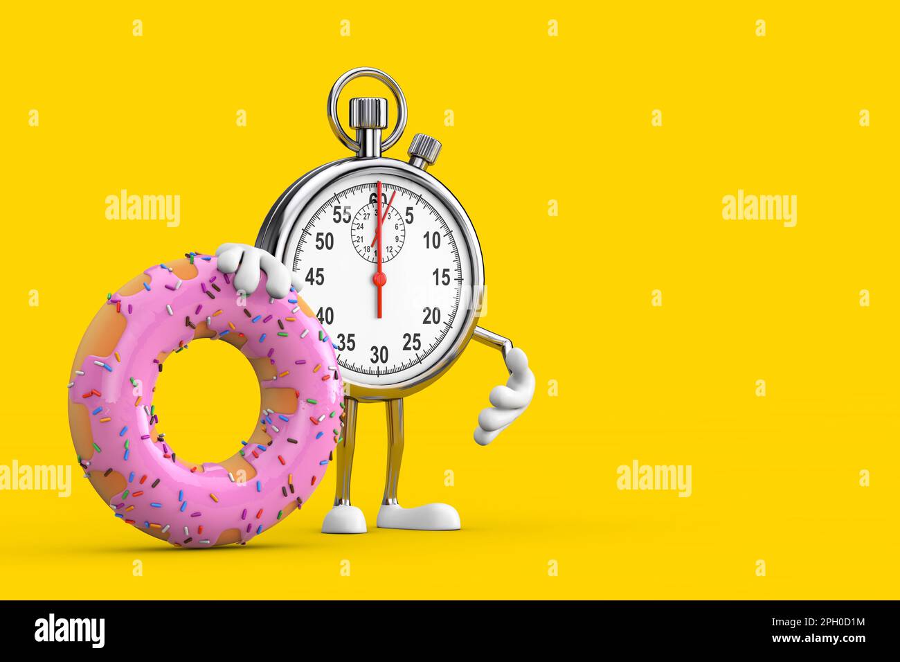 Modern Stopwatch Cartoon Person Character Mascot with Big Strawberry ...