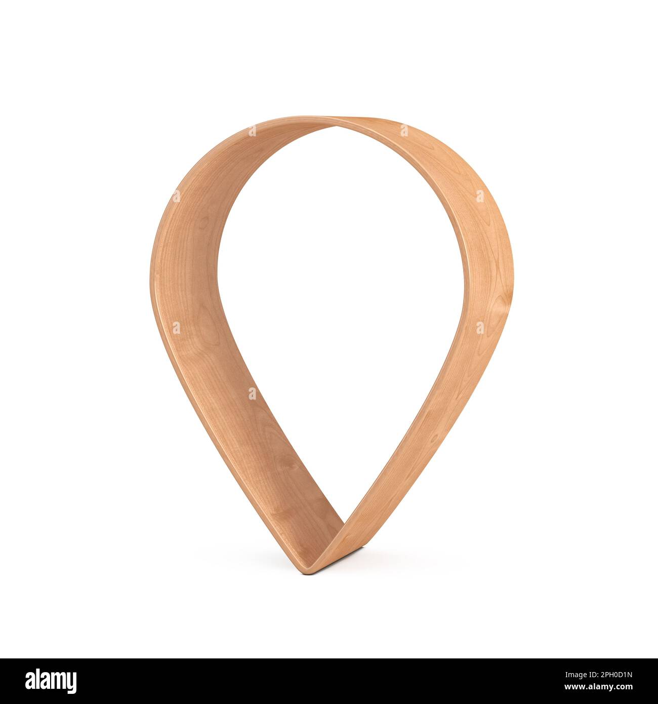 Abstract Wooden Target Destination Map Pointer Pin on a white ...