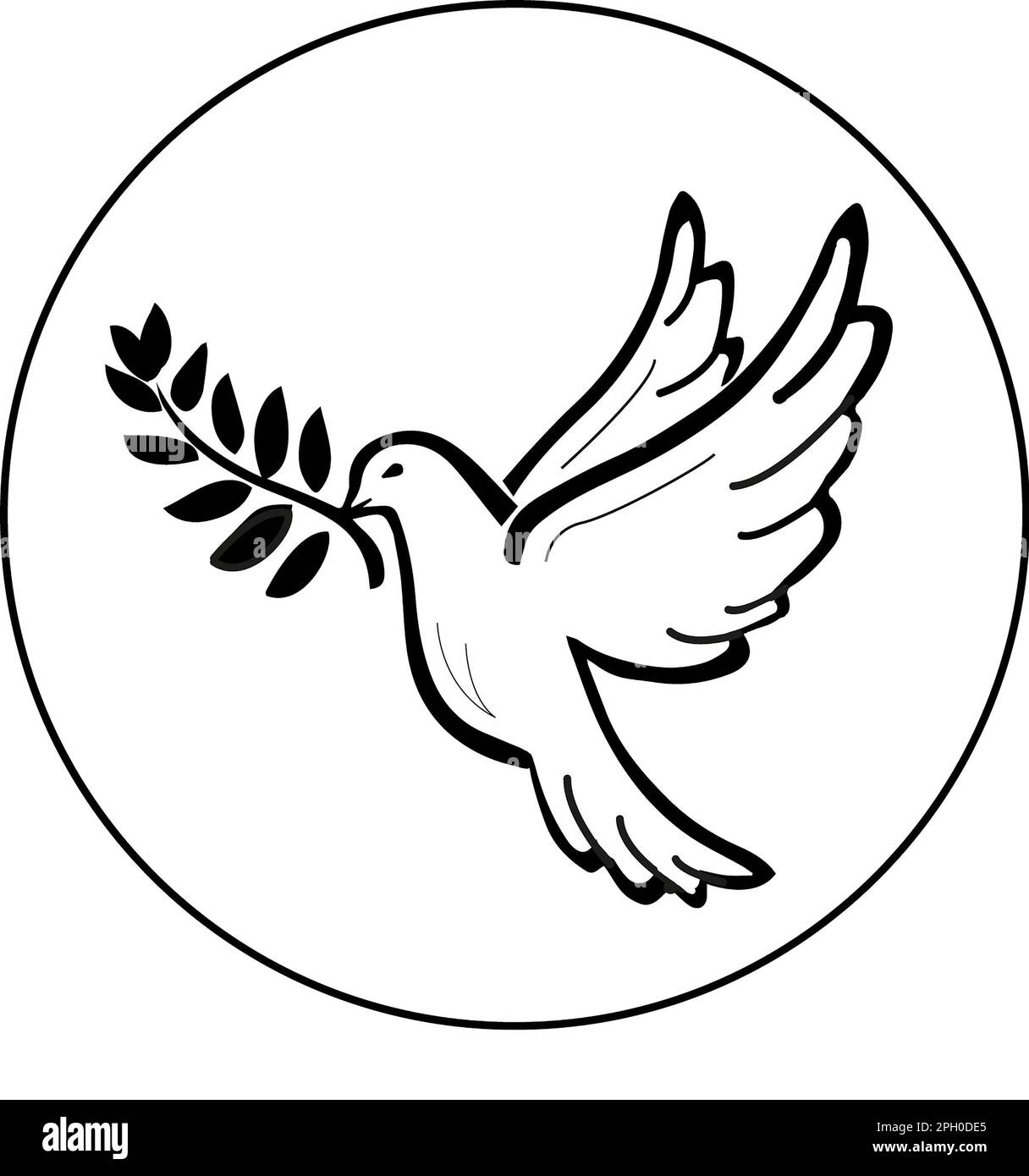 Dove of peace logo with olive branch Stock Photo - Alamy