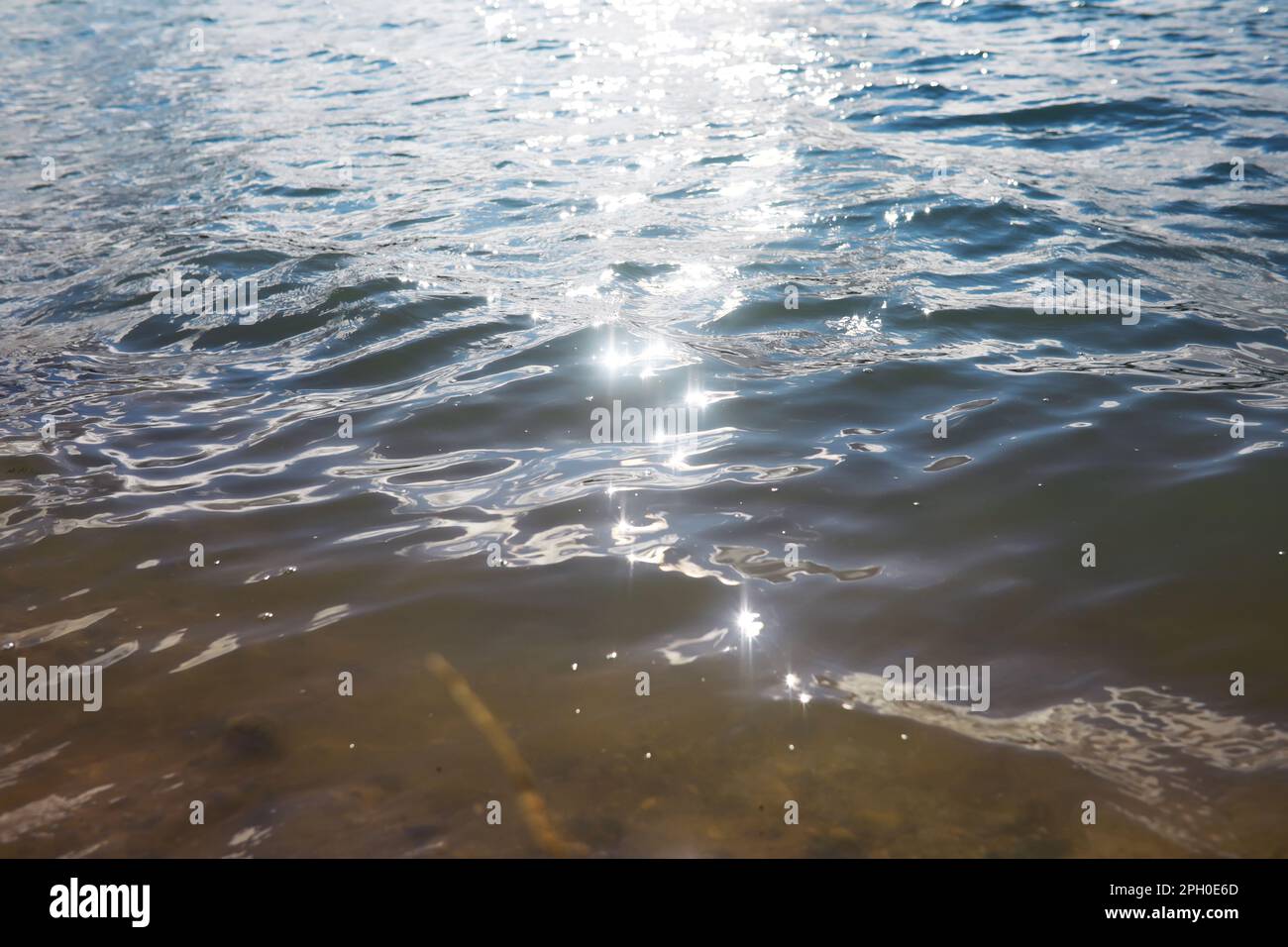 Water surface. The texture of the water. Waves on the lake windy ...