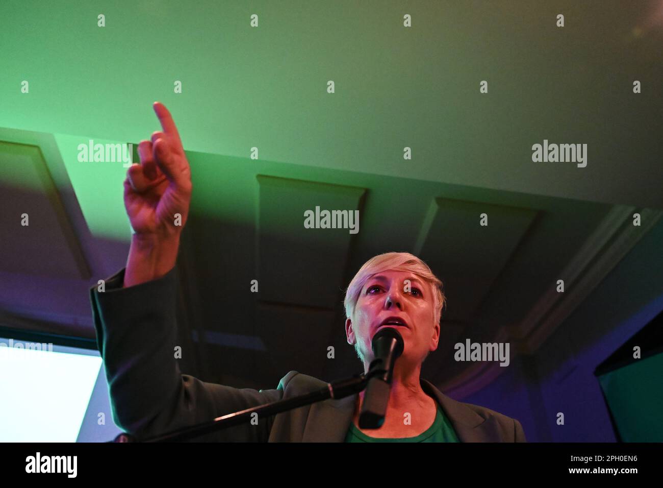New South Wales Greens MP Cate Faehrmann speaks to supporters during ...