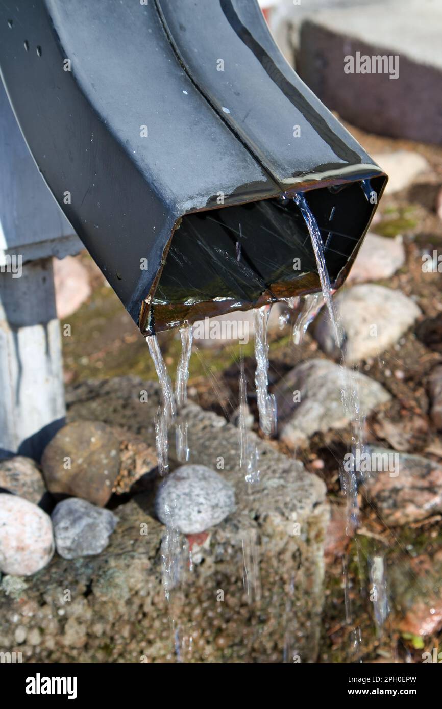 Water falling down gutter from hi-res stock photography and images - Alamy