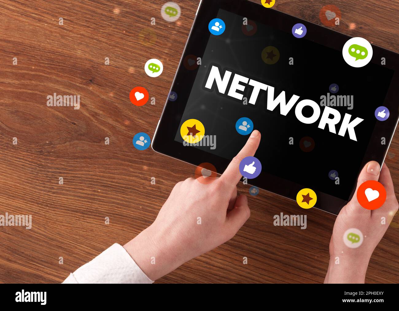 Close-up of a touchscreen, social media concept Stock Photo - Alamy
