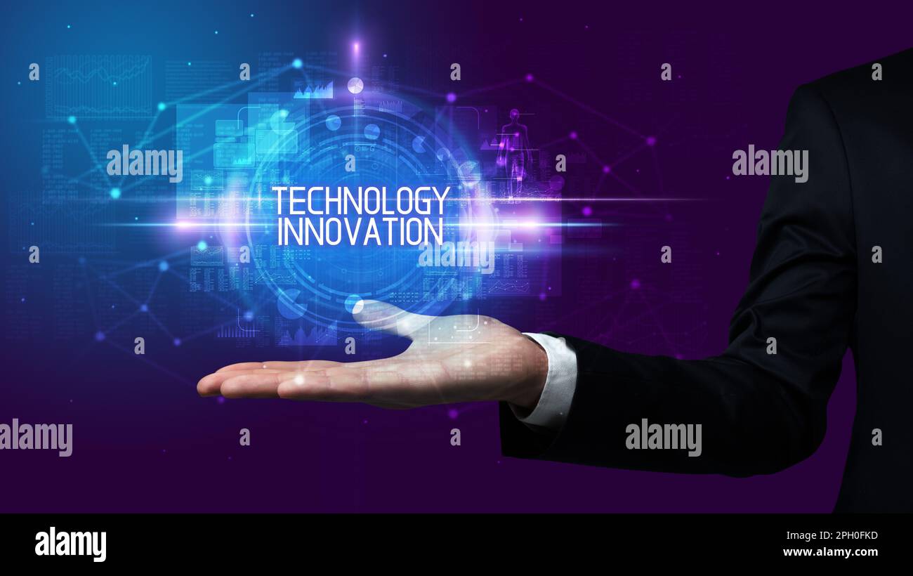 Man hand holding digital technology concept Stock Photo - Alamy
