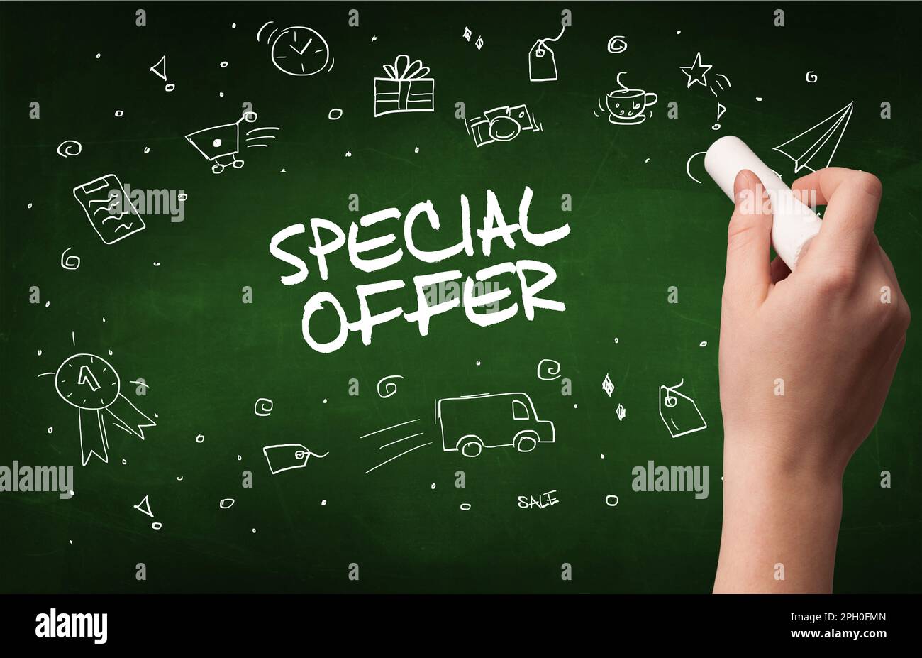 Hand drawing online shopping concept Stock Photo - Alamy