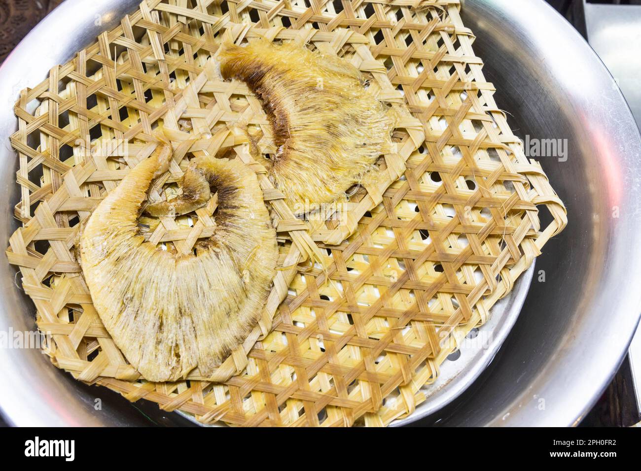 Shark's fin being displayed at street stall in Bangkok. Popular ...