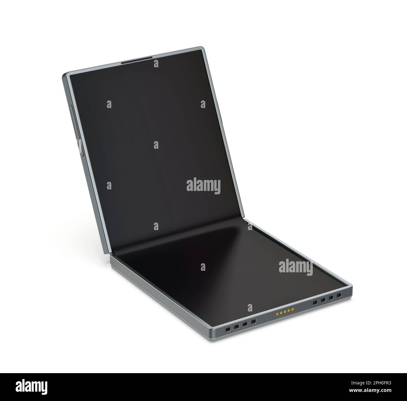 Modern foldable smartphone on white background Stock Photo - Alamy