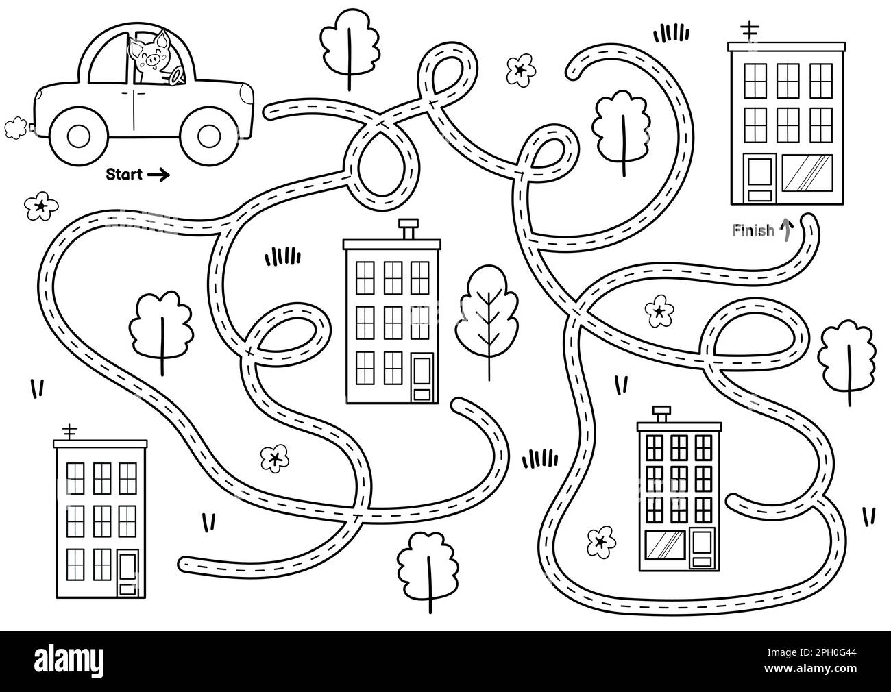 Road Map Coloring Page