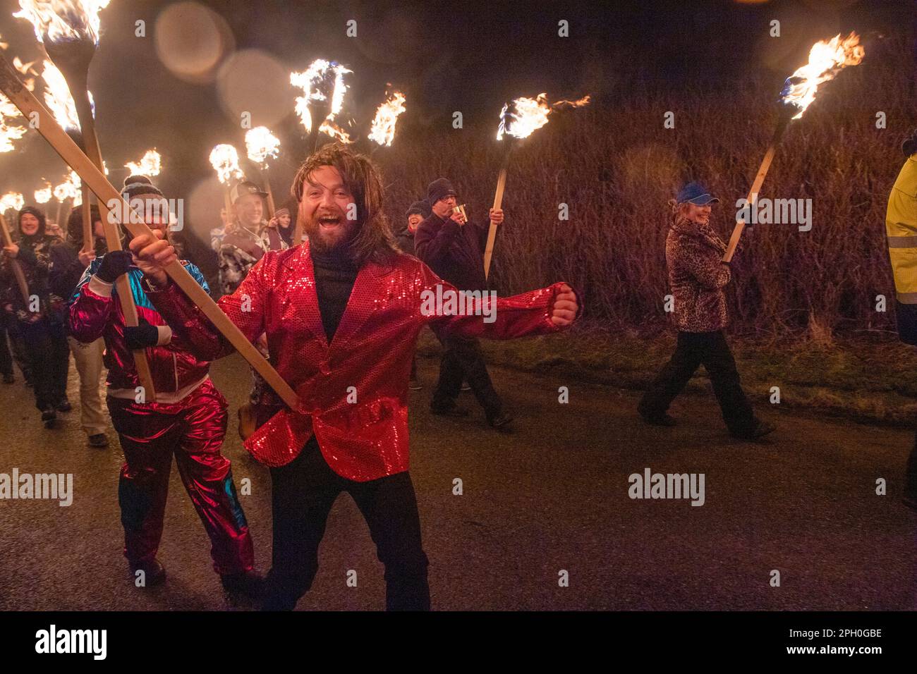 Bigton, Shetland, UK, 24th March 2023, South Mainland Up Helly Aa the ...