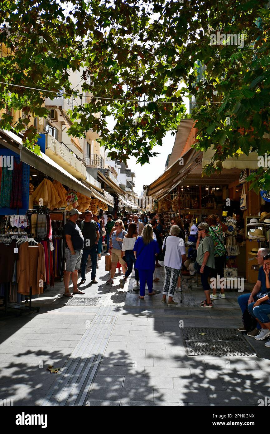 Iraklio, Greece - October 14, 2022: The capital of Crete Island, Odos ...