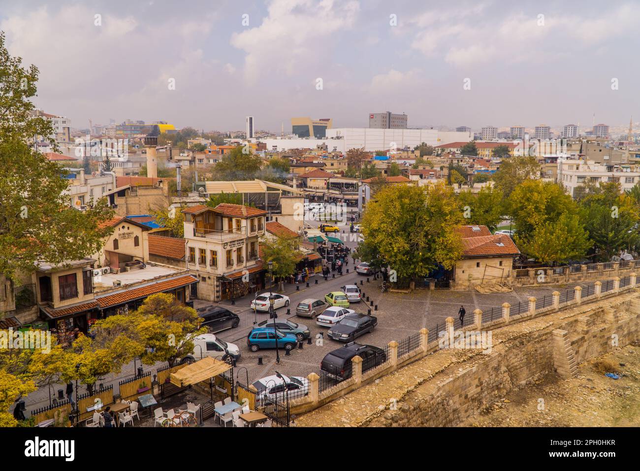 Aerial view of the city of Gaziantep, Turkey from Gaziantep Castle ...