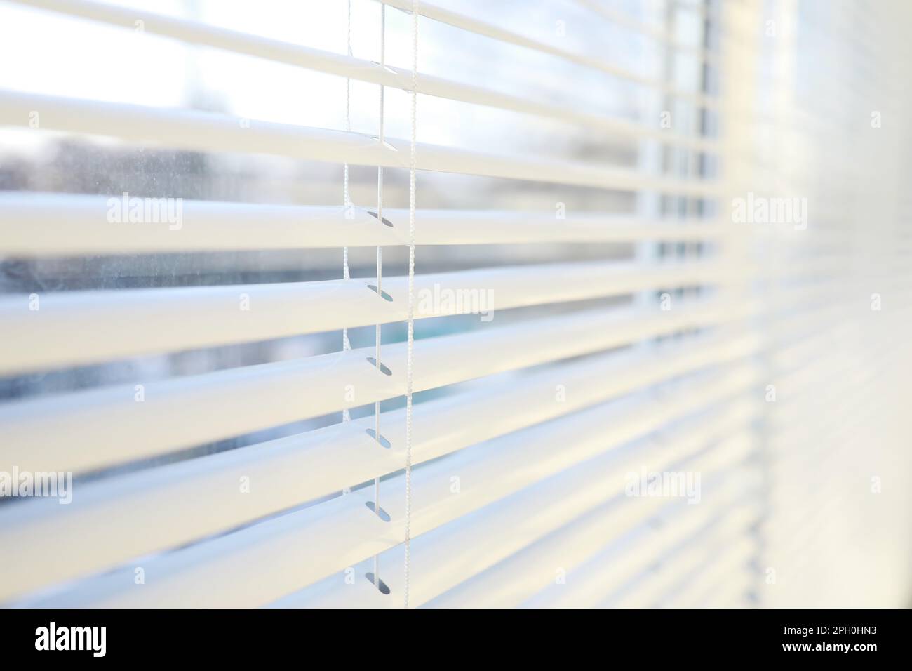 Metal blinds on the window. The texture of blinds. Blinds background ...
