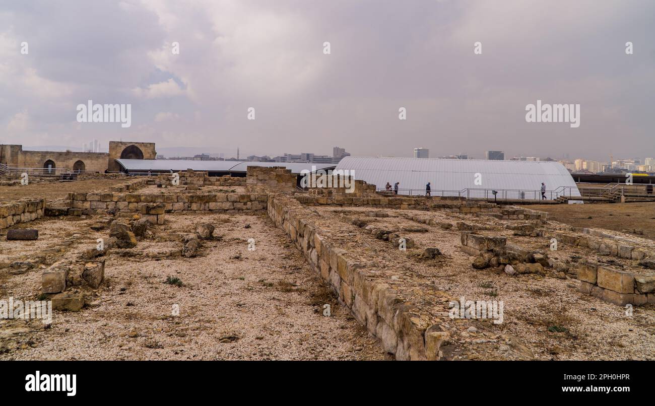 Aerial view of the city of Gaziantep, Turkey from Gaziantep Castle ...